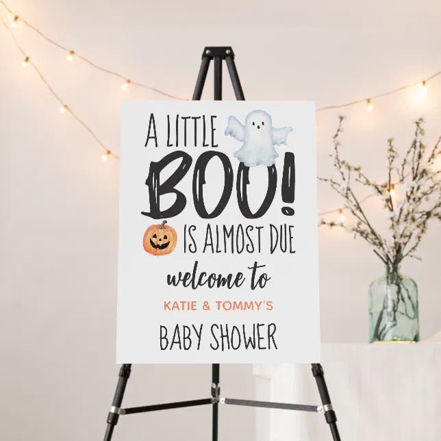 Boo Ghost Jack O'Lantern Baby Shower Welcome Sign | Zazzle