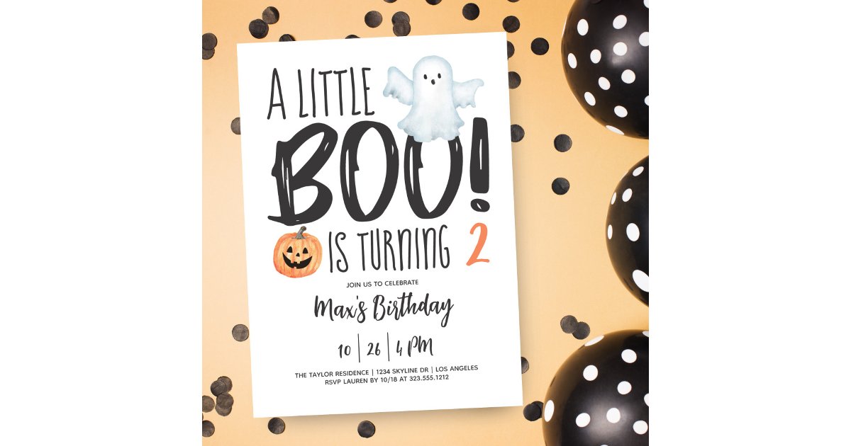 Boo Ghost Jack O'Lantern Halloween Birthday Invitation | Zazzle