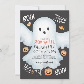 Boo Ghost Jack O'Lantern Spooktacular Halloween Invitation | Zazzle