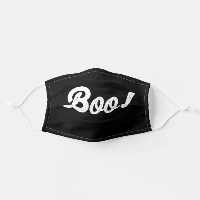 BOO! GHOSTLY ADULT CLOTH FACE MASK | Zazzle
