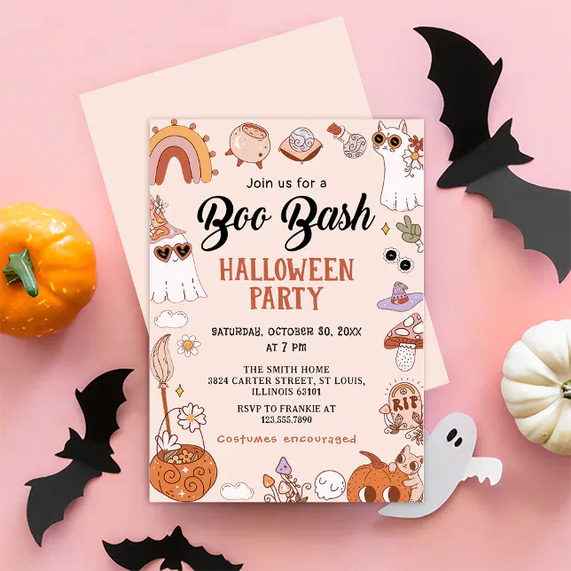 Boo Halloween Bash Party invitation | Zazzle