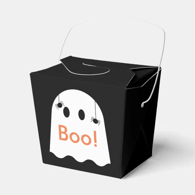 Boo! Halloween Ghost Black Favor Gift Box | Zazzle