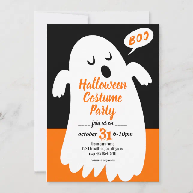 Boo - Halloween Party Invitation | Zazzle