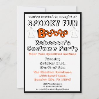 Boo Halloween Party Invitation | Zazzle