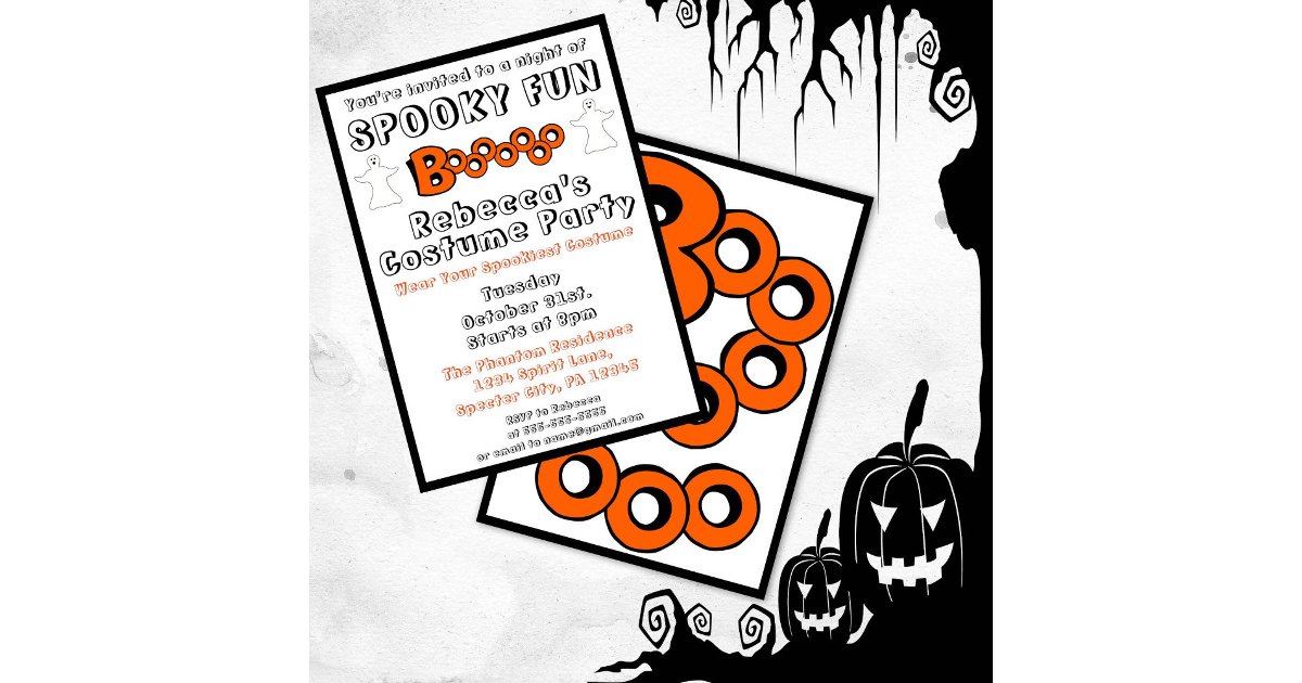 Boo Halloween Party Invitation | Zazzle