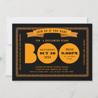 Boo Halloween Party Invitation | Zazzle