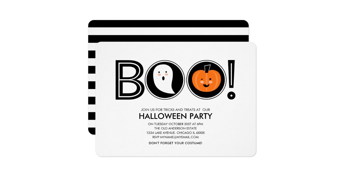 Boo! Halloween Party Invitation | Zazzle.com