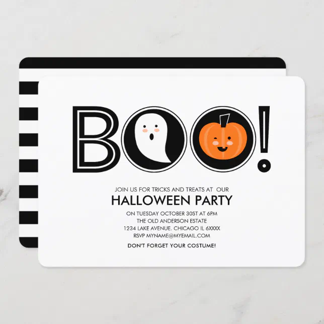 Boo! Halloween Party Invitation | Zazzle