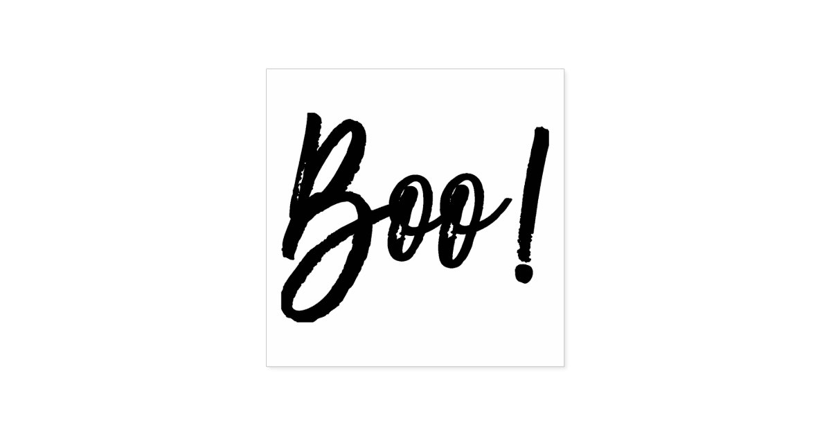Boo! Halloween Script Modern Stamp | Zazzle
