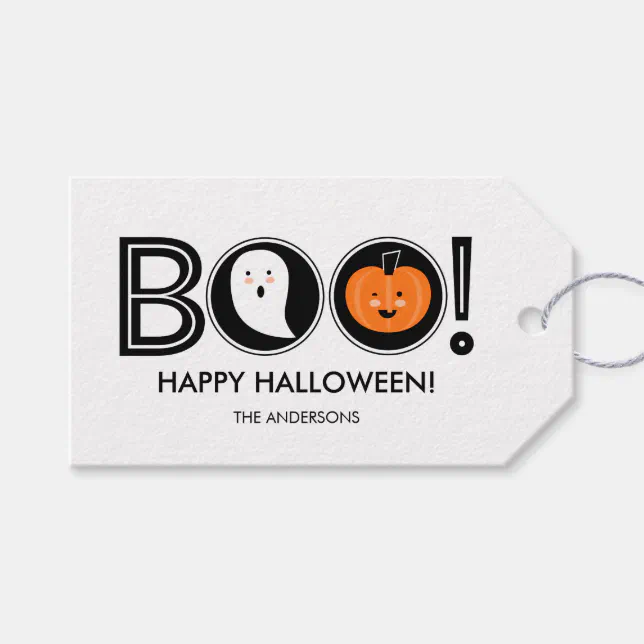 Boo! Happy Halloween Gift Tag | Zazzle