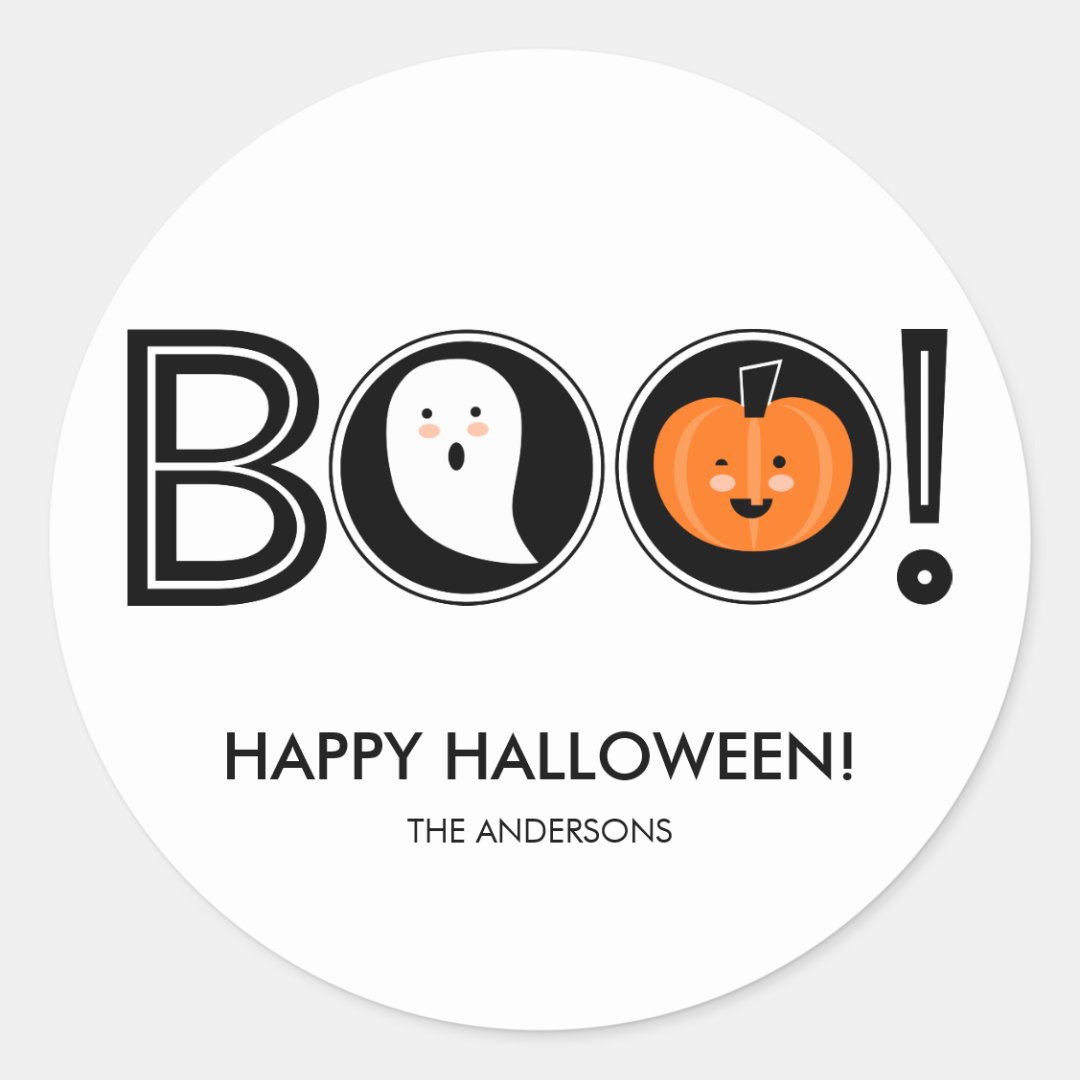 Boo! Happy Halloween Sticker | Zazzle