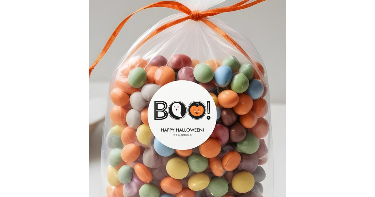 Boo! Happy Halloween Sticker | Zazzle
