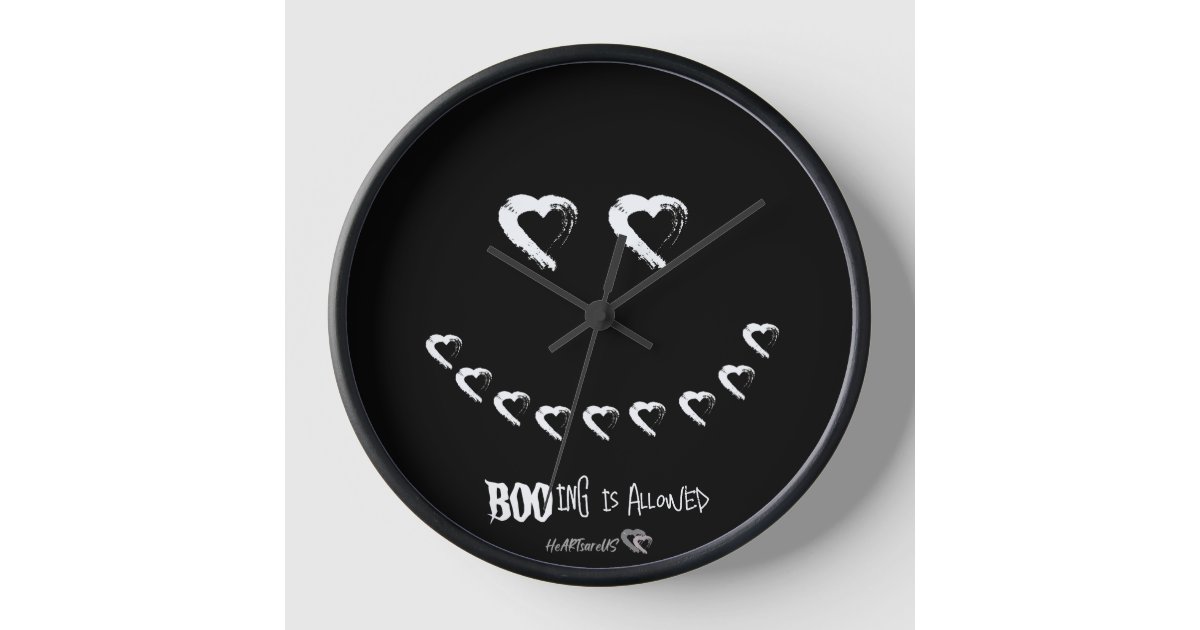 Boo Heart Wall Clock | Zazzle