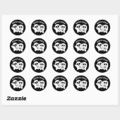Boo-lean Funny Computer Ghost Boolean Pun Dark BG Classic Round Sticker ...
