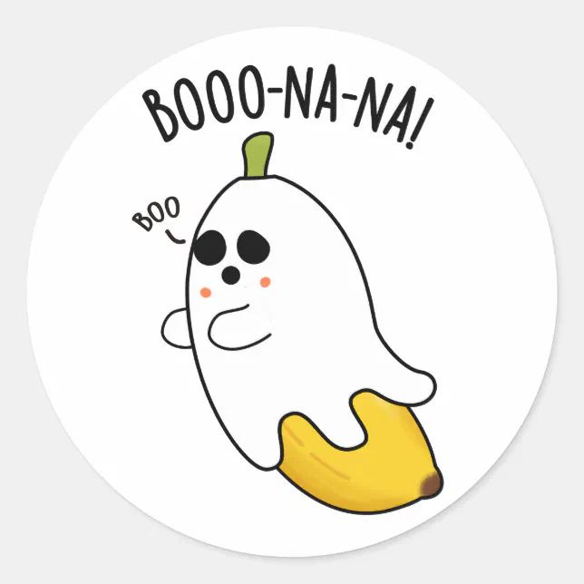 Boo-nana Funny Ghost Banana Pun Classic Round Sticker | Zazzle