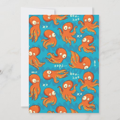 Boo Octopus Orange Baby Shower Invitation | Zazzle