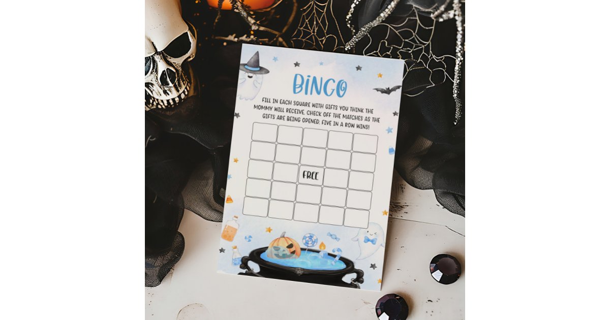 Boo-oy Halloween Baby Shower Bingo Game | Zazzle