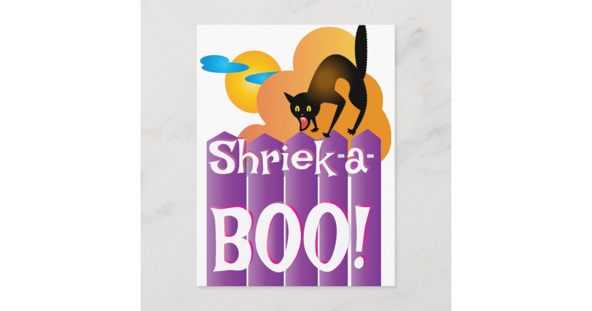 BOO! Scary Halloween Cat Postcard | Zazzle