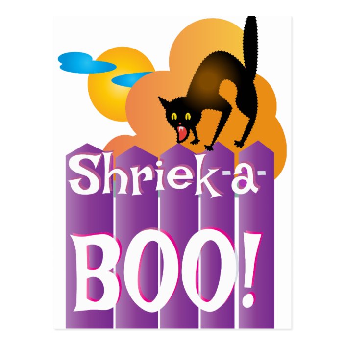 BOO! Scary Halloween Cat Postcard | Zazzle.com