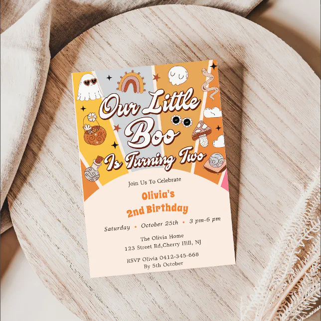 Boo Second Birthday Our Little Boo Is Turning Two Invitation | Zazzle