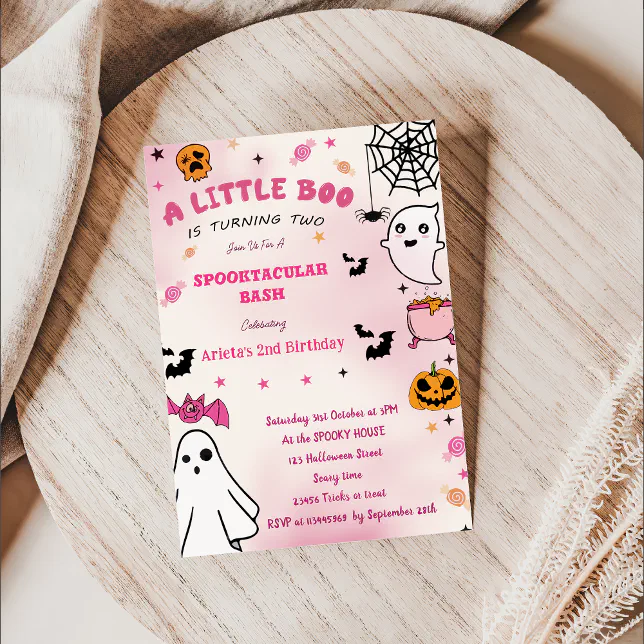 Boo Second Birthday Our Little Boo Is Turning Two Invitation | Zazzle