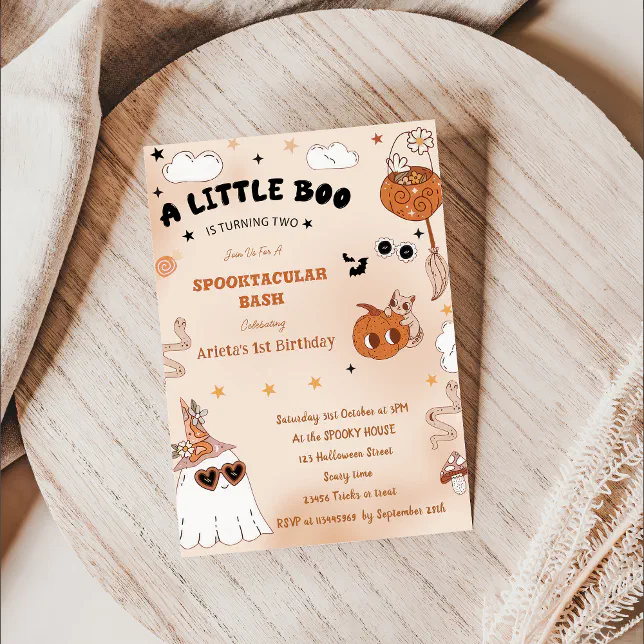 Boo Second Birthday Our Little Boo Is Turning Two Invitation | Zazzle