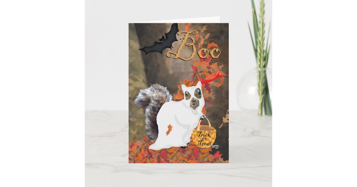 Boo! Squirrel Halloween Card | Zazzle