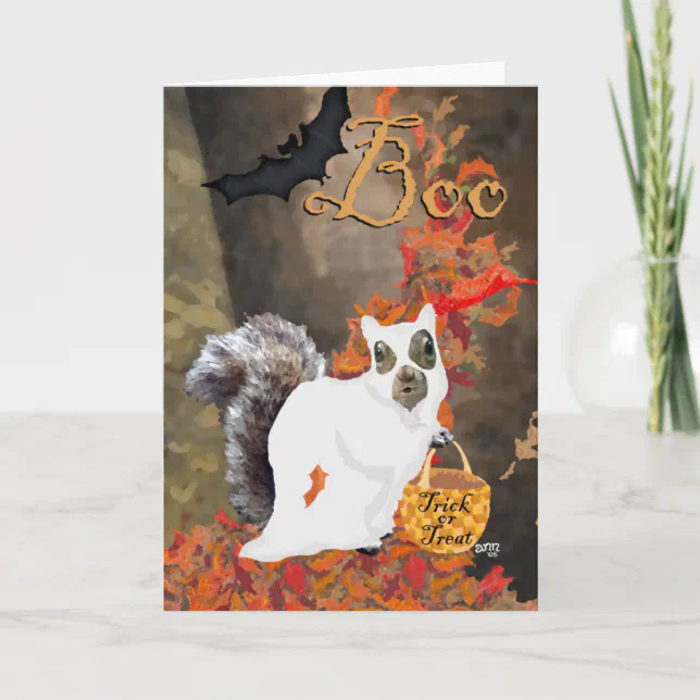 Boo! Squirrel Halloween Card | Zazzle