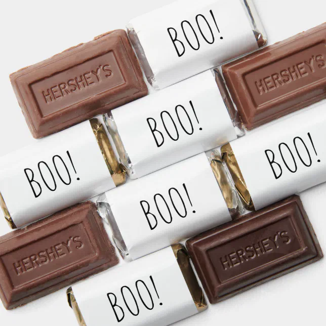 Boo white simple typography funny cute Halloween Hershey's Miniatures ...