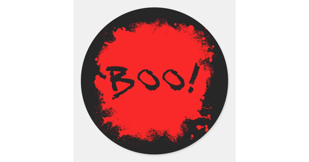 BOO! with Splattered Blood Stickers | Zazzle