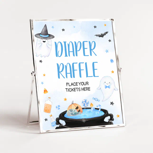 Boo-y Halloween Baby Shower Diaper Raffle Poster | Zazzle