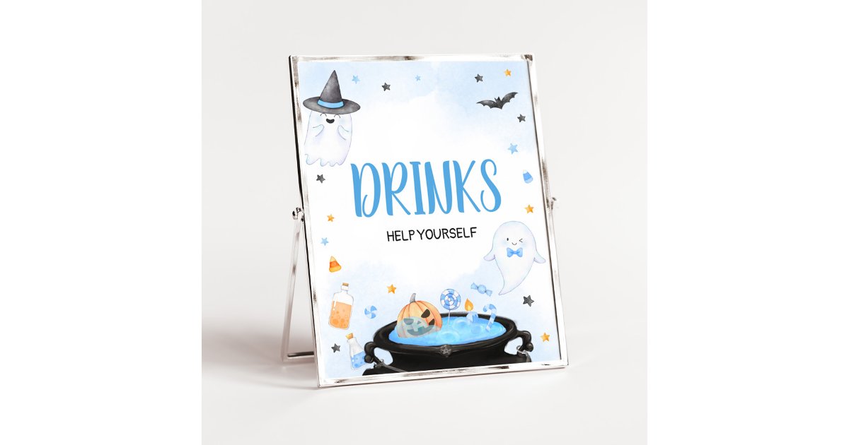 Boo-y Halloween Baby Shower Drinks Poster | Zazzle
