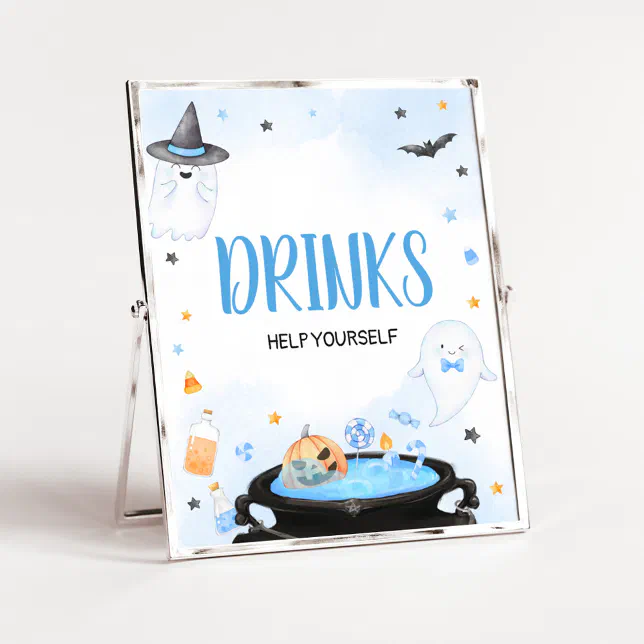 Boo-y Halloween Baby Shower Drinks Poster | Zazzle