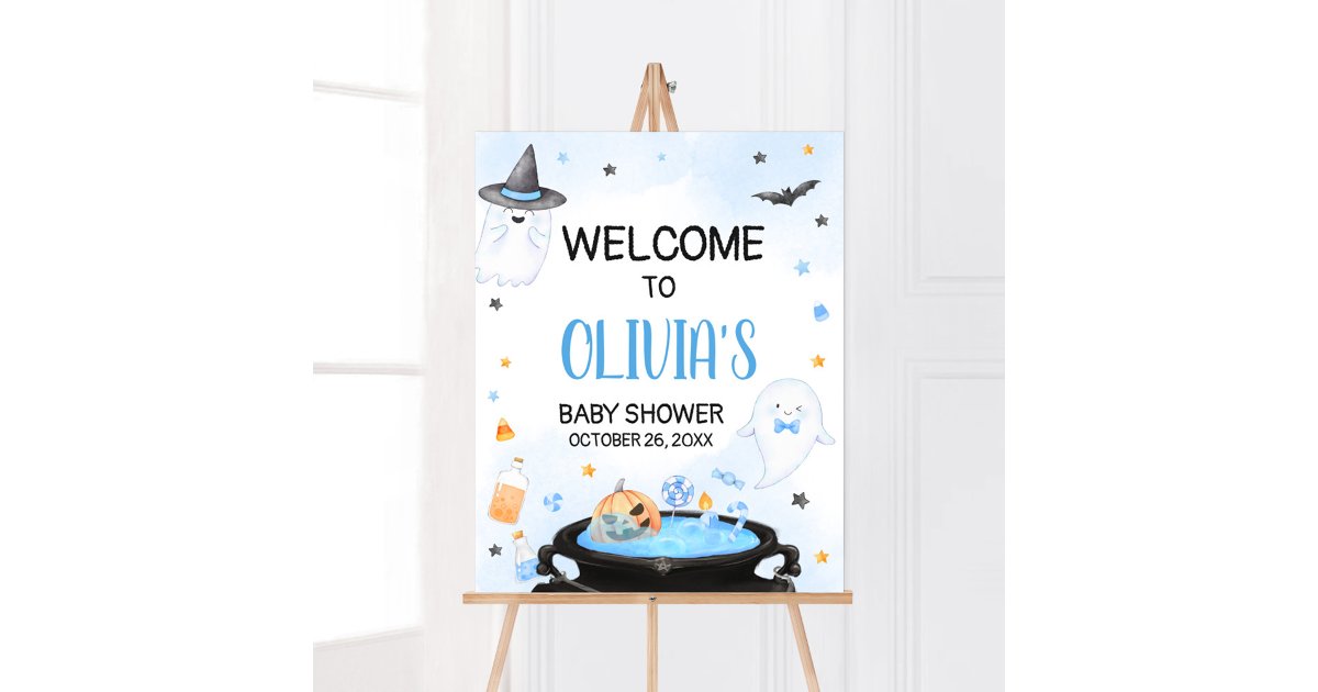 Boo-y Halloween Baby Shower Welcome Poster | Zazzle