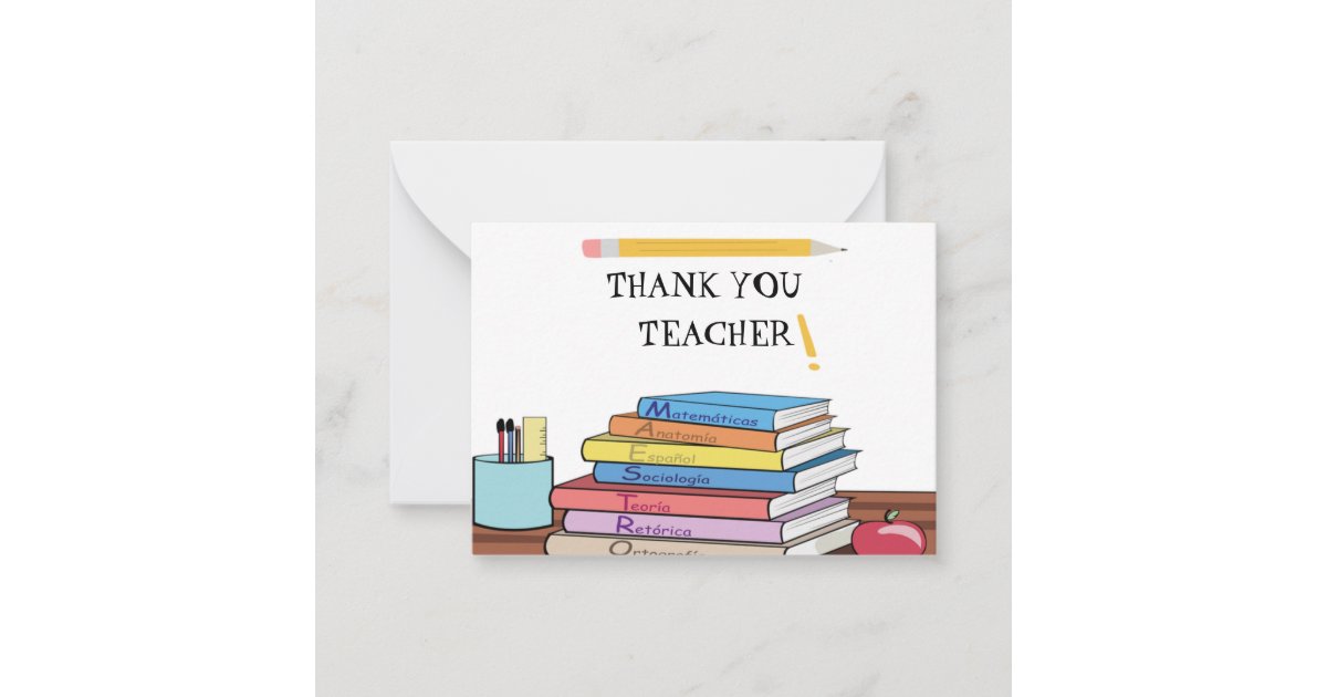 Book And Pencil Thank You Cards | Zazzle