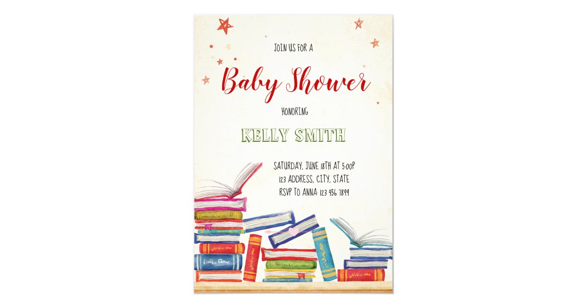 Book baby shower invitation | Zazzle.com