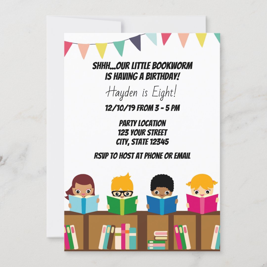 Book Birthday Invitation | Zazzle