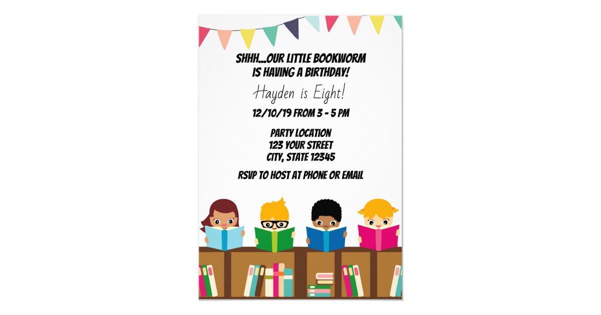 Book Birthday Invitation | Zazzle.com