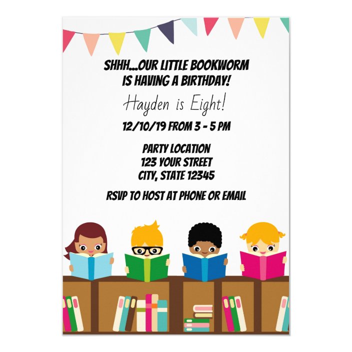 Book Birthday Invitation | Zazzle.com