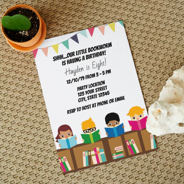 Book Birthday Invitation | Zazzle