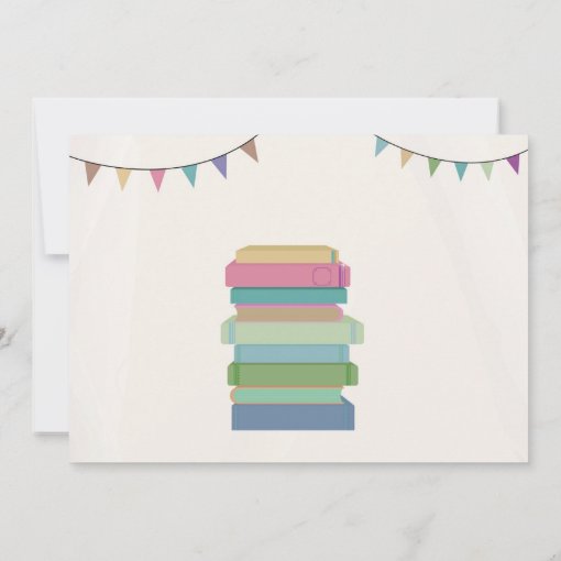 Book Birthday Invite Library Reading Photo Reading | Zazzle