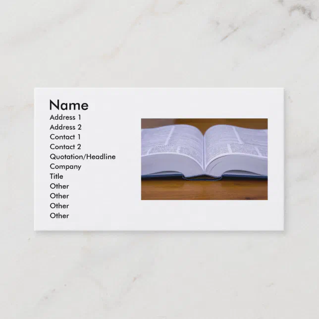 Book Business Card | Zazzle