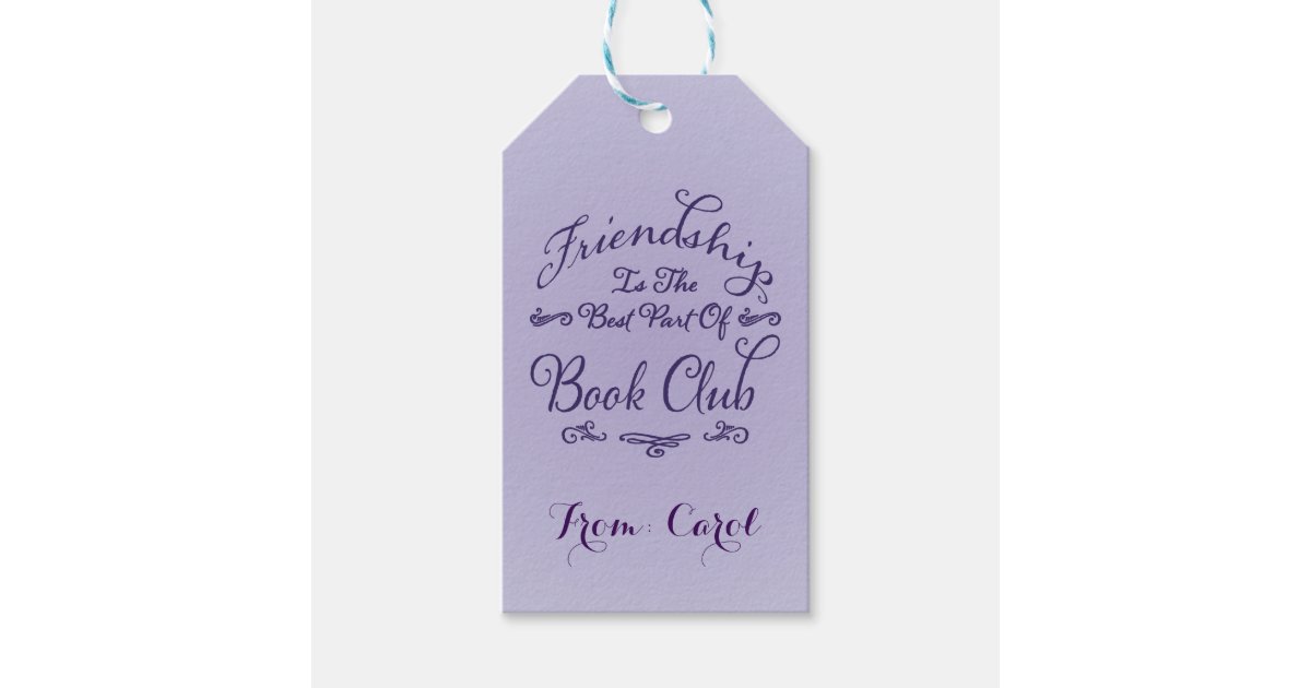 Book Club Friendship Gift Tag | Zazzle