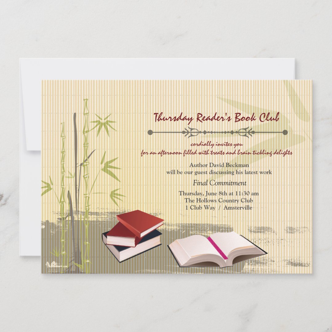 Book Club Gathering Invitation | Zazzle