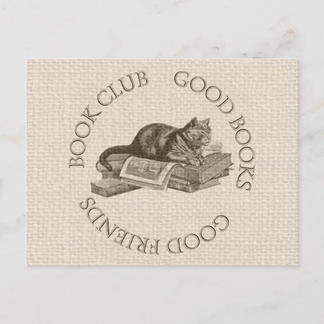 Book Club - Good Books - Good Friends Postcard | Zazzle