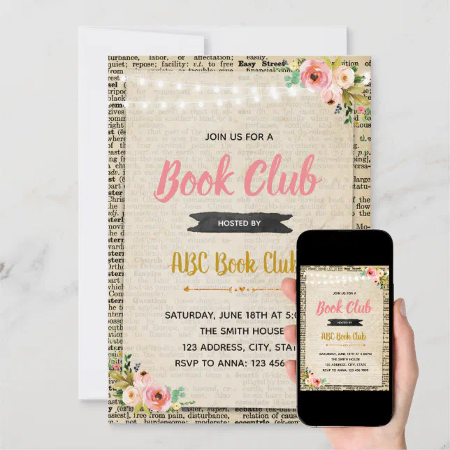 Book club party invitation | Zazzle