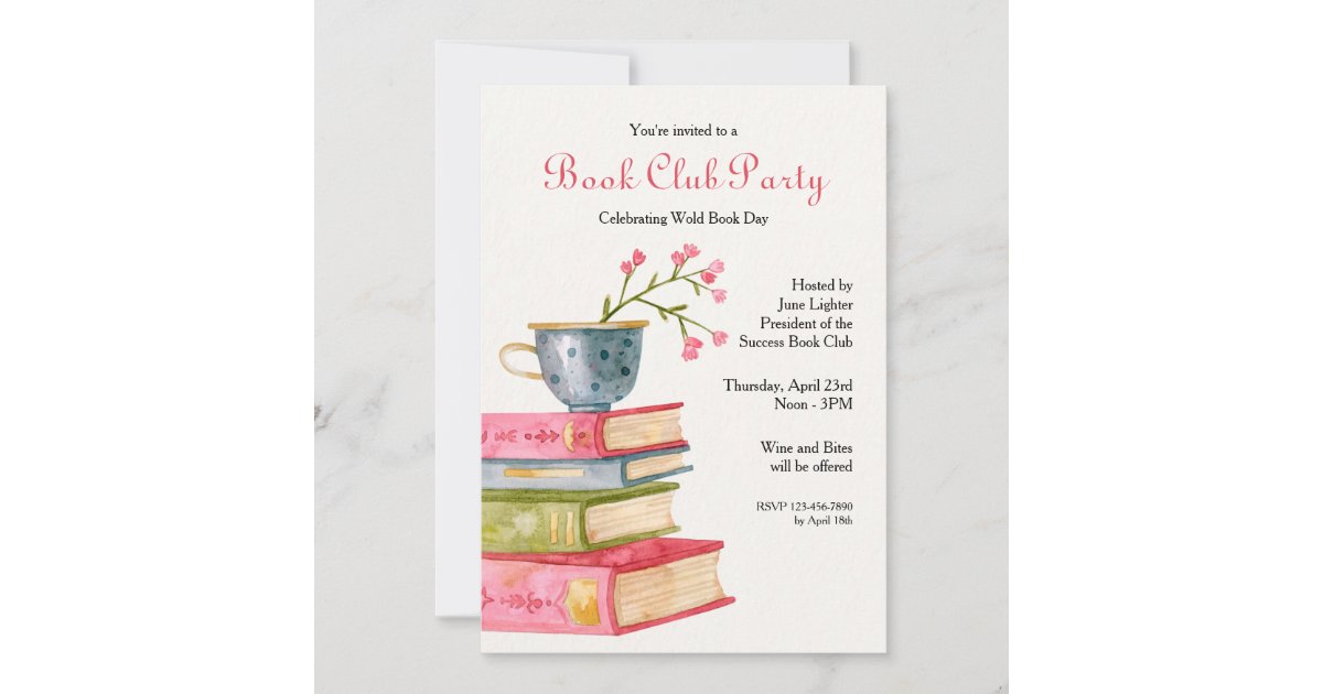 Book Club Party Invitation | Zazzle