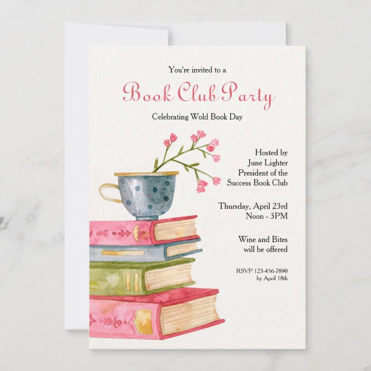 Book Club Party Invitation | Zazzle