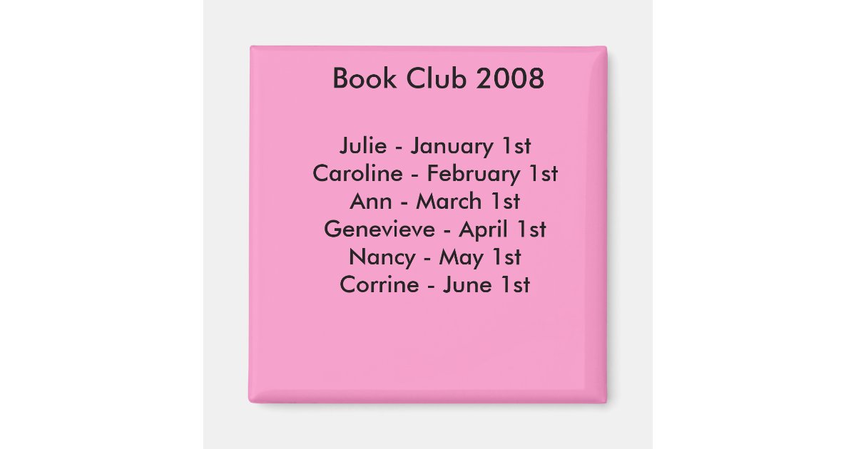 book club reminder. magnet | Zazzle