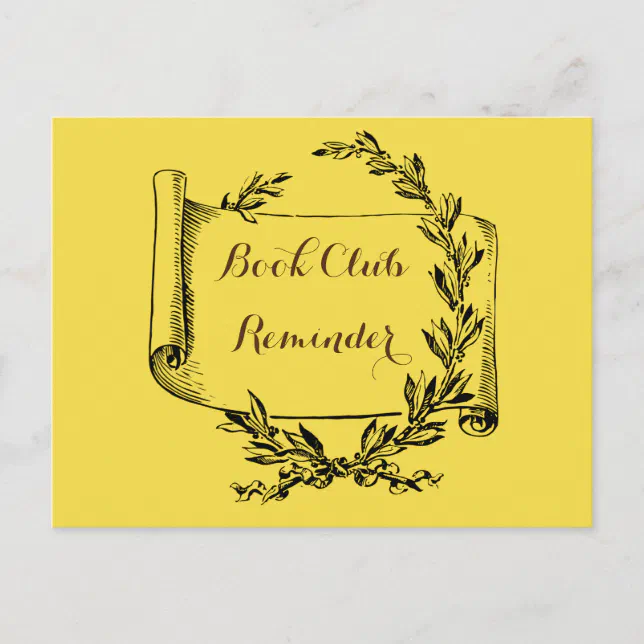 Book Club Reminder Postcard | Zazzle